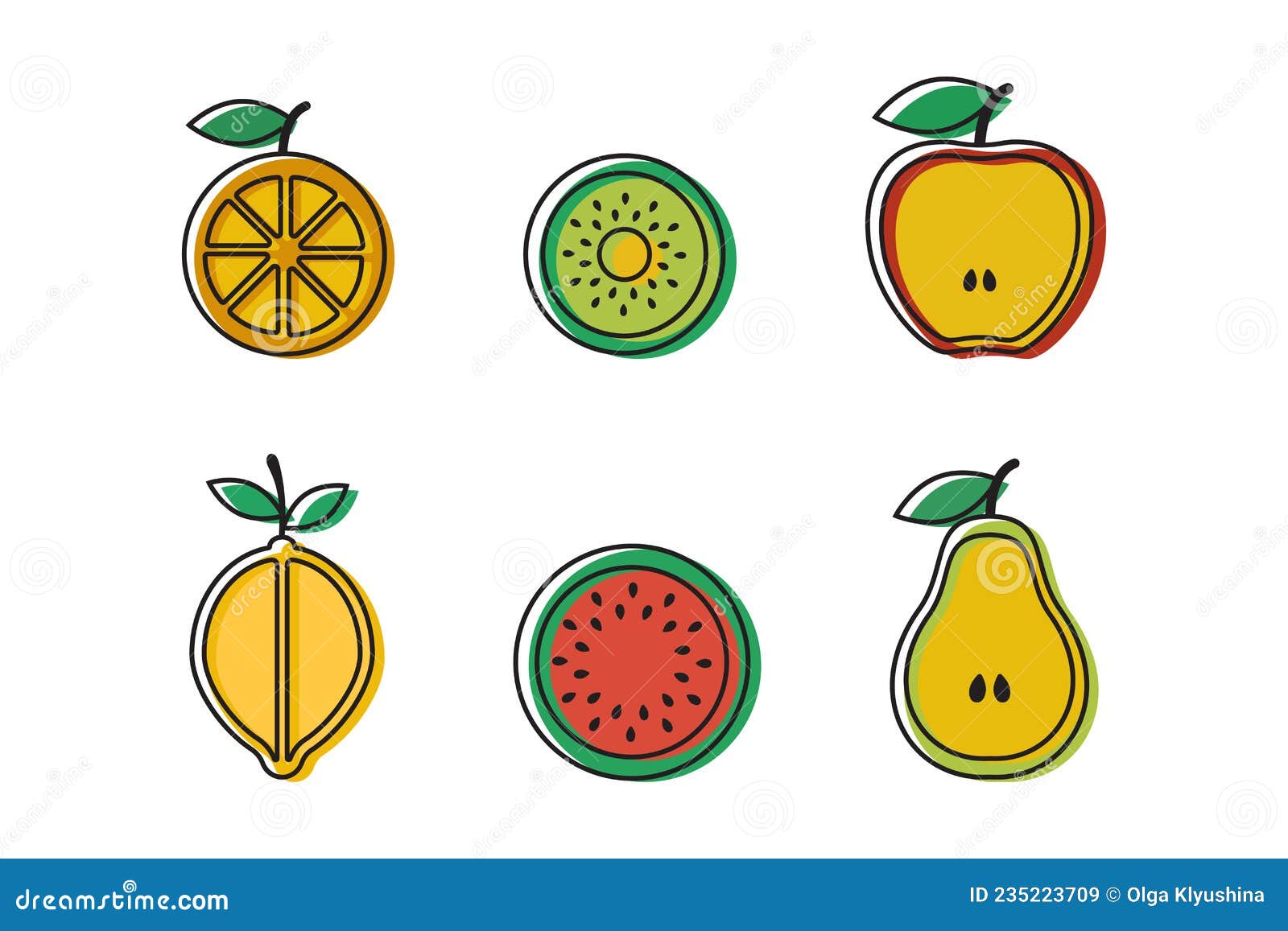 Set of Fruits Icon. Fruits Pack Symbol Template for Graphic and Web ...
