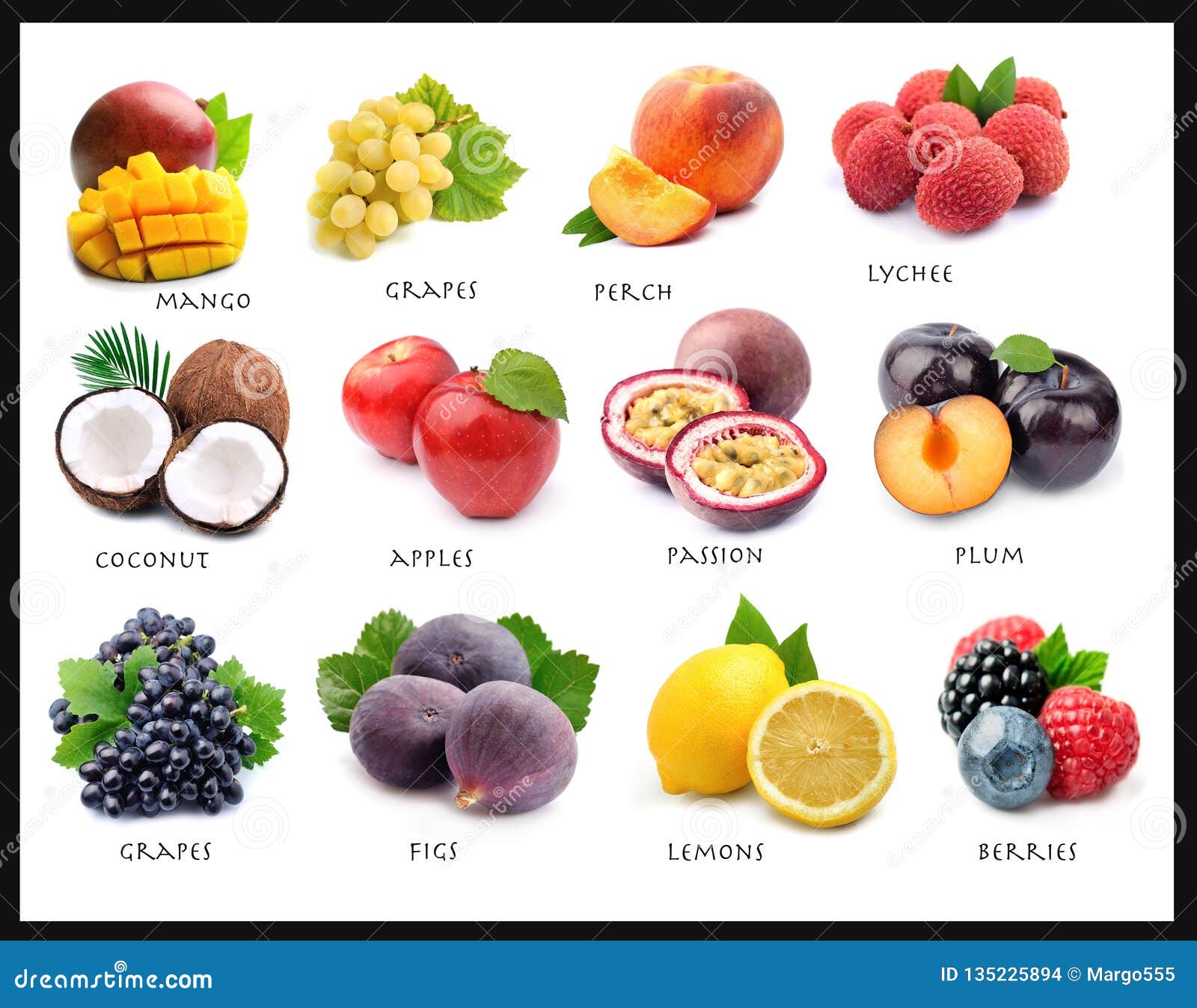 Set of fruits. stock photo. Image of mango, healthy - 135225894