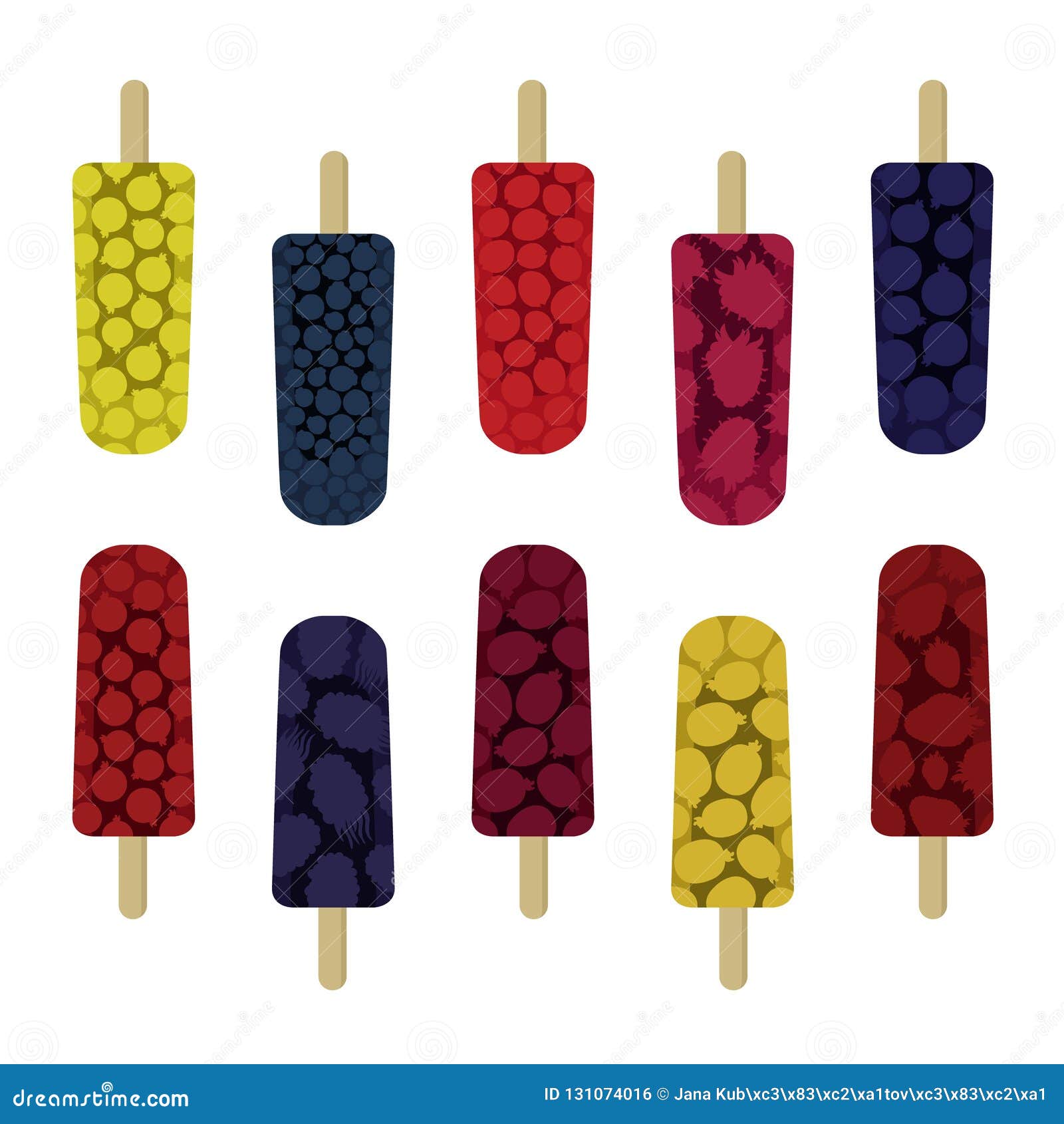 Fruity ice pops set stock vector. Illustration of currant - 131074016