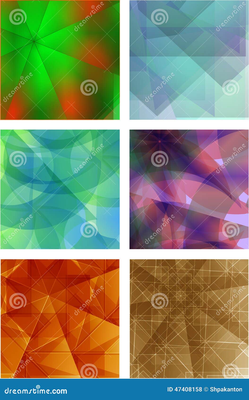 A Set of 6 Full-color Backgrounds Stock Vector - Illustration of ...