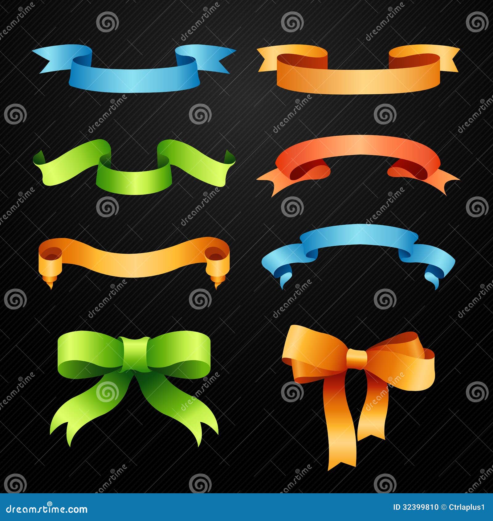 Set of full colors ribbons stock vector. Illustration of celebration ...