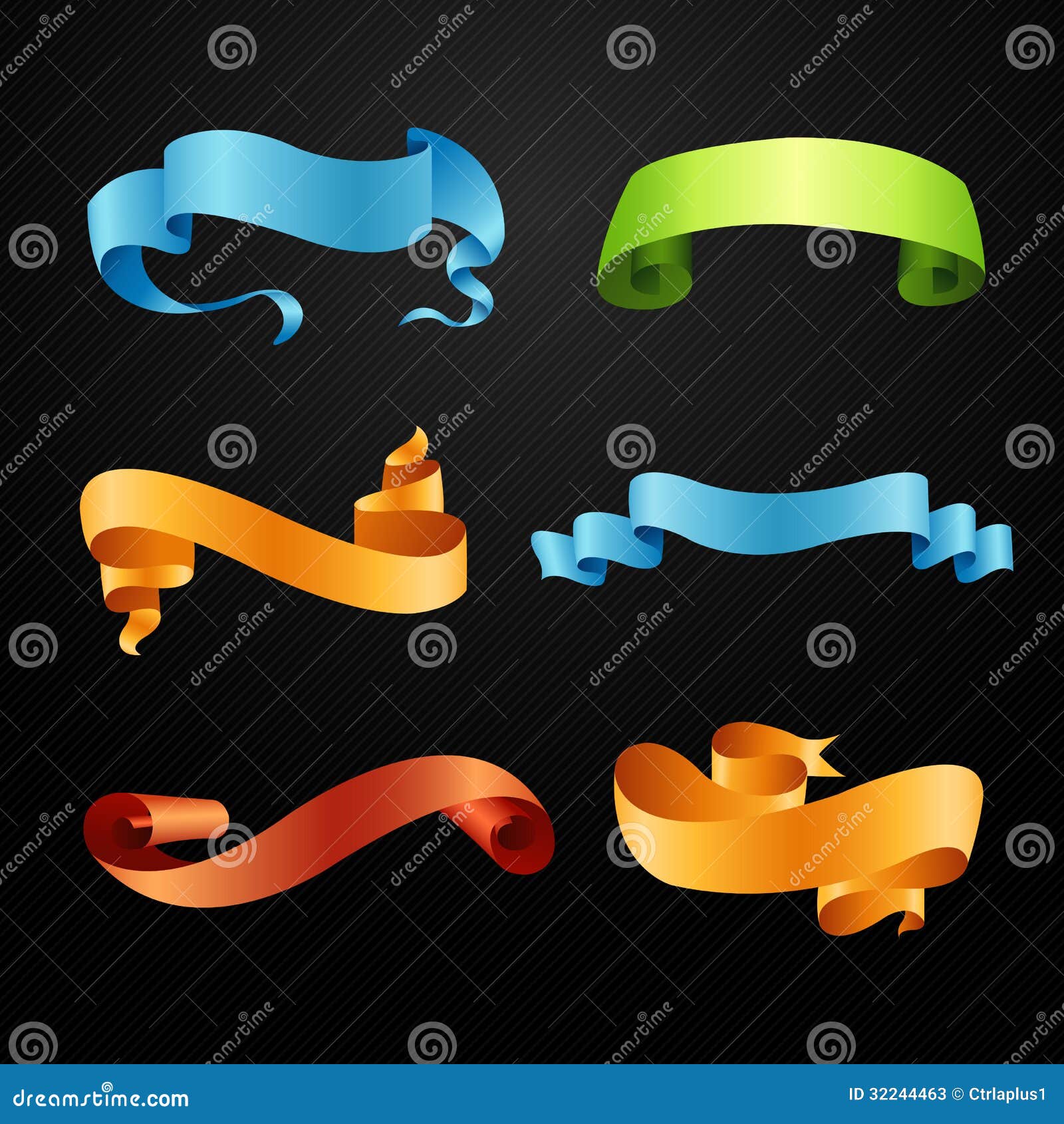 Set of full colors ribbons stock vector. Illustration of heraldic ...