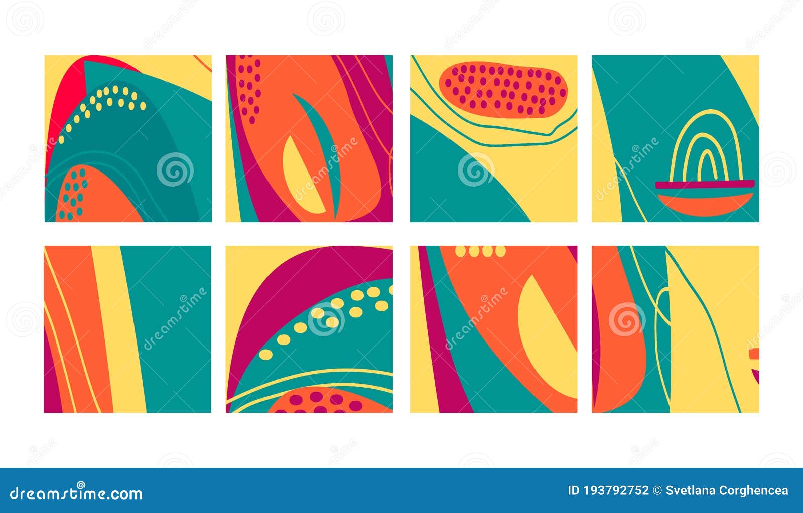 Set of Fun Hand Drawn Colorful Shapes, Doodle Objects, Lines and Dots ...