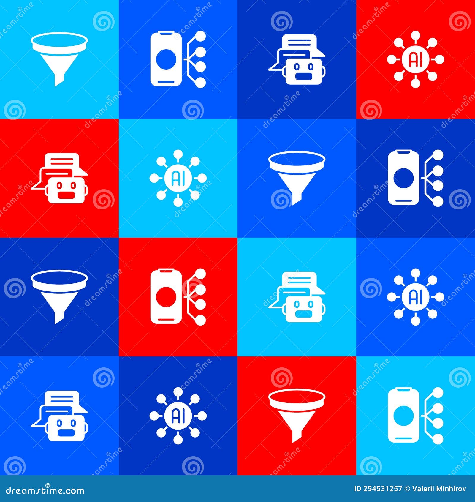 Set Funnel or Filter, Neural Network, Chat Bot and Icon. Vector Stock ... Set Funnel or Filter, Neural Network, Chat Bot and Icon. Vector Stock ...