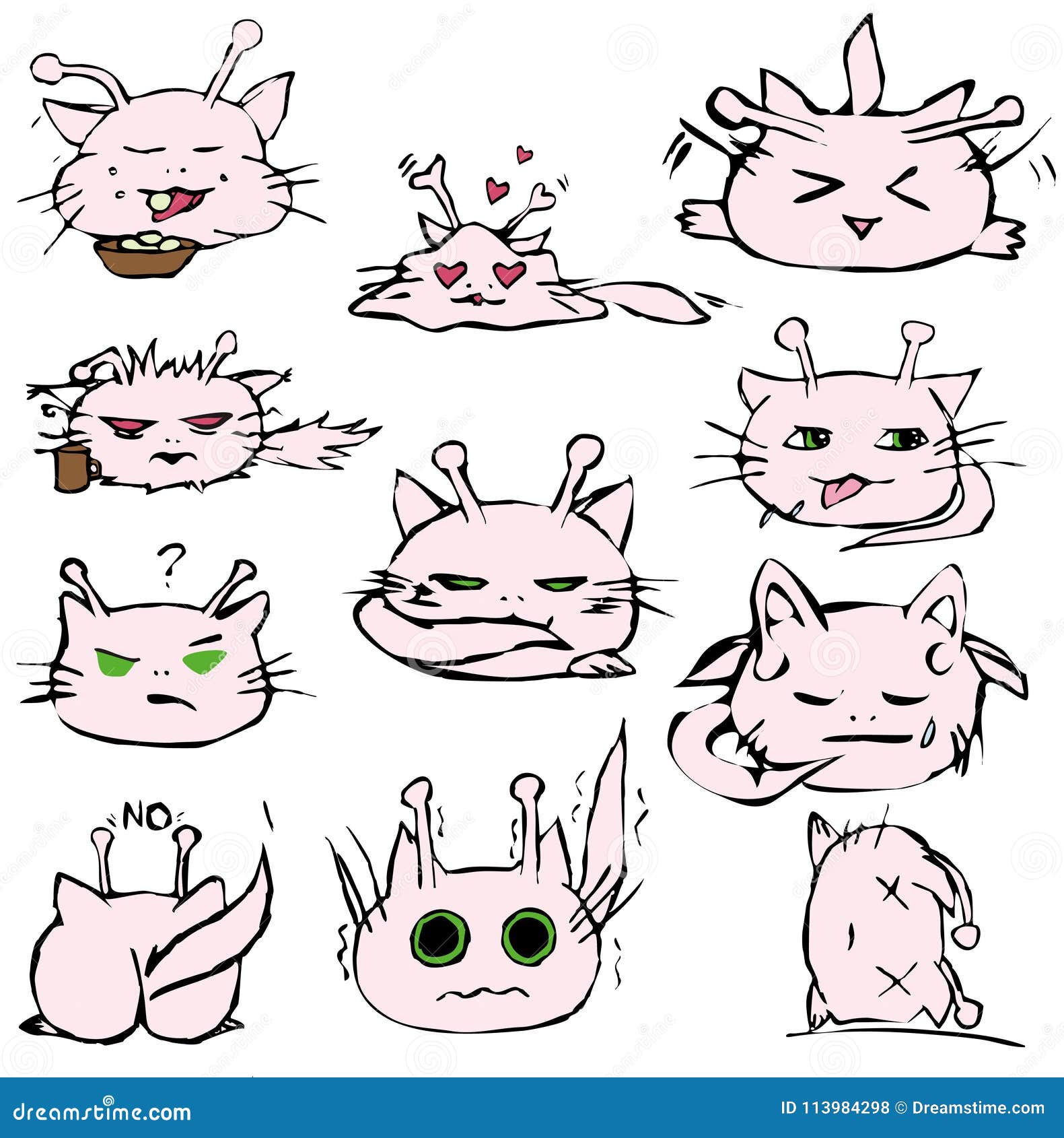 Alien cat. stock vector. Illustration of monsters, isolated - 113984298