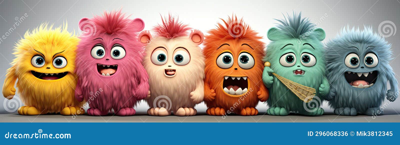 Set of Funny Assorted Monsters. Stock Illustration - Illustration of ...