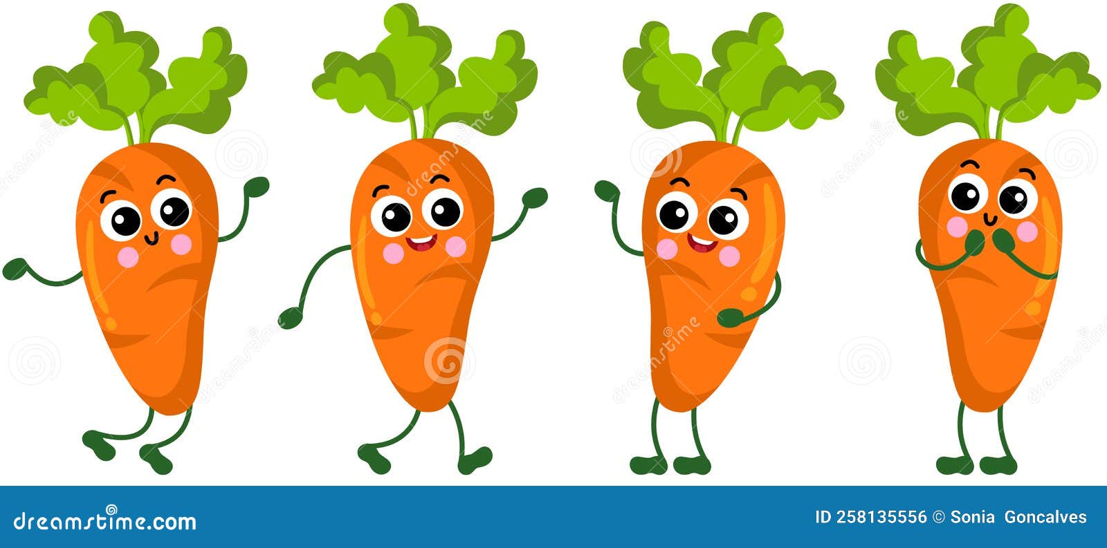 Set Of Funny Carrots Doing Sport . Cartoon Vector Illustration Isolated ...