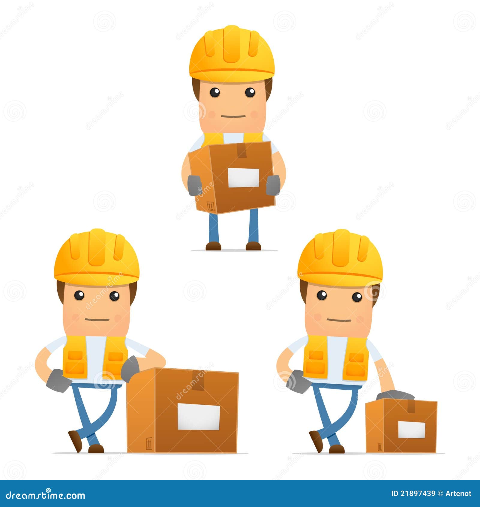 Cartoon Builder Holding Up His Index Finger And Giving Advice. Worker ...