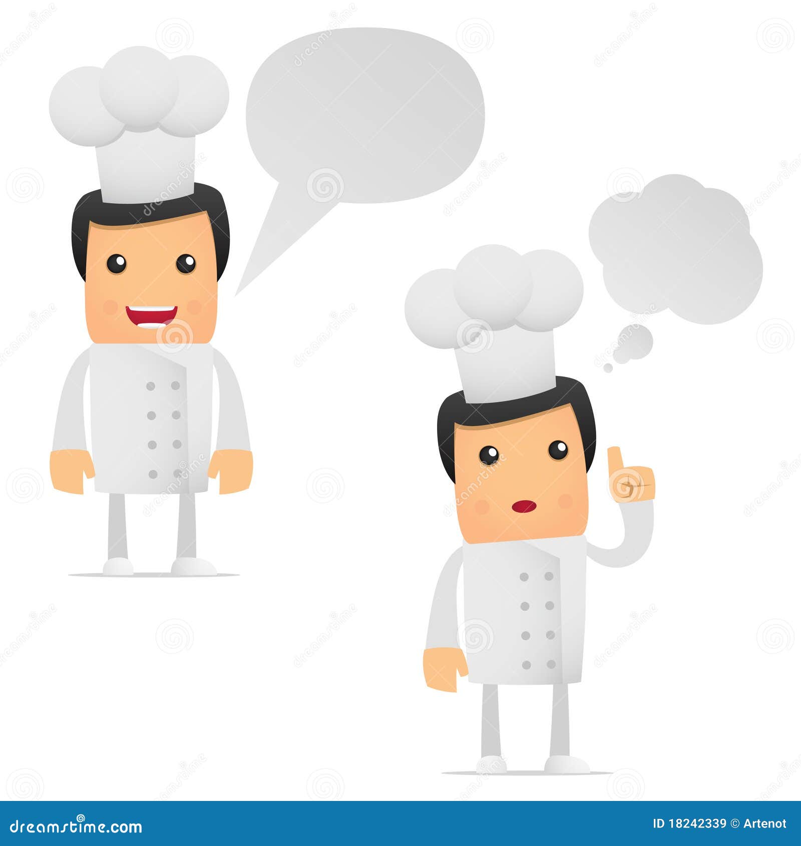Set of funny cartoon chef stock vector. Illustration of simplicity ...