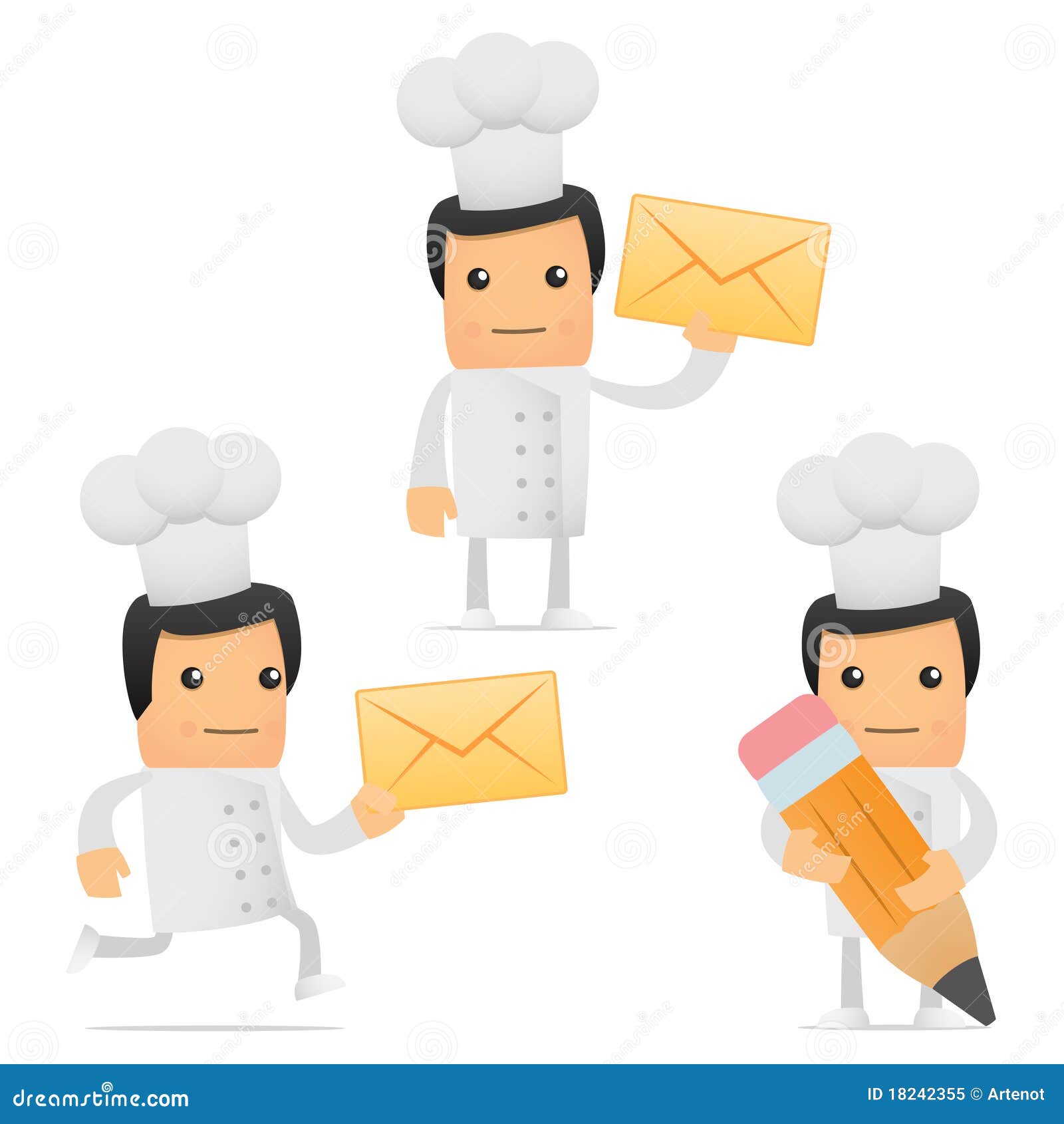 Set of funny cartoon chef stock vector. Illustration of service - 18242355