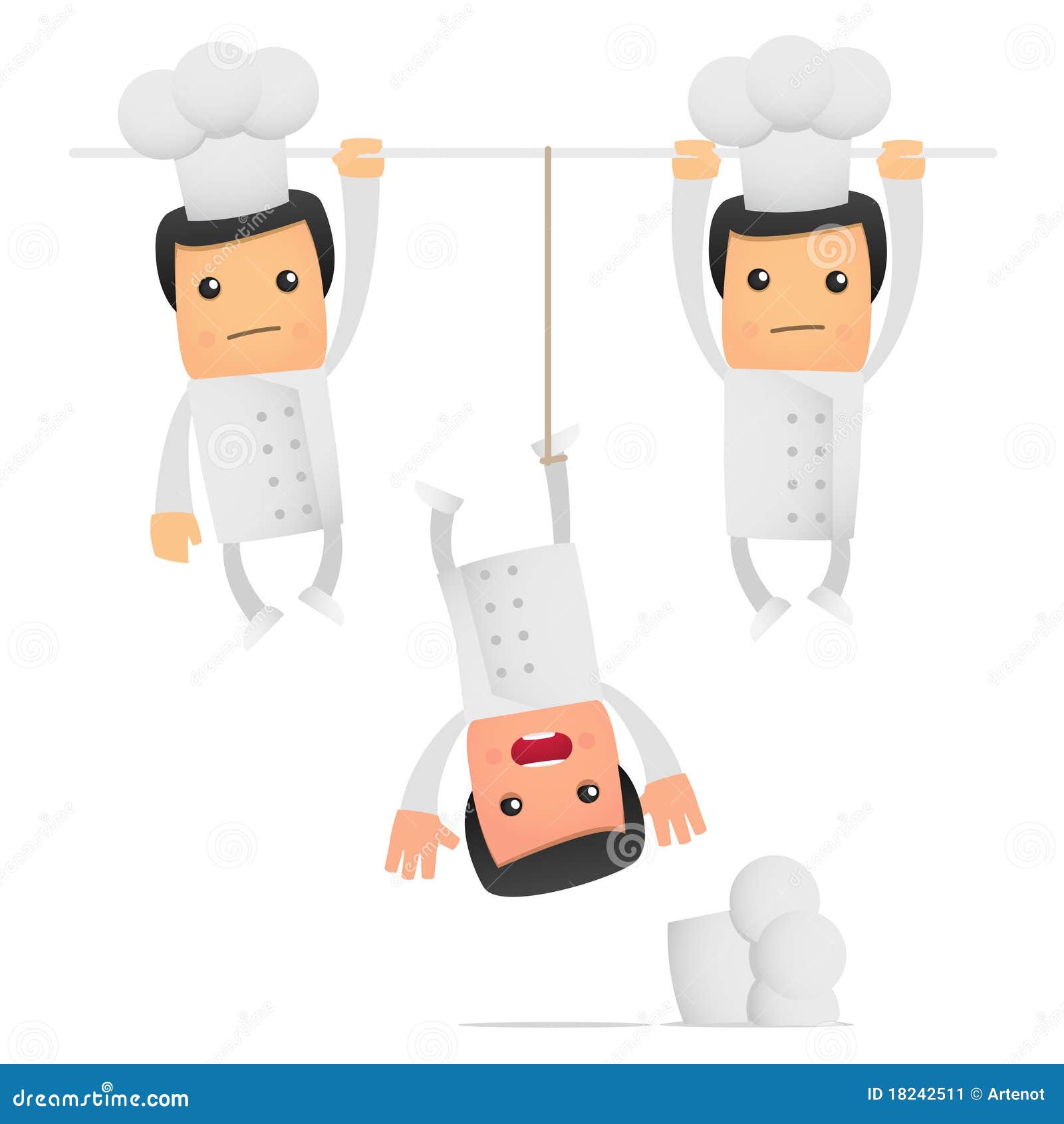 Set of funny cartoon chef stock vector. Illustration of hang - 18242511