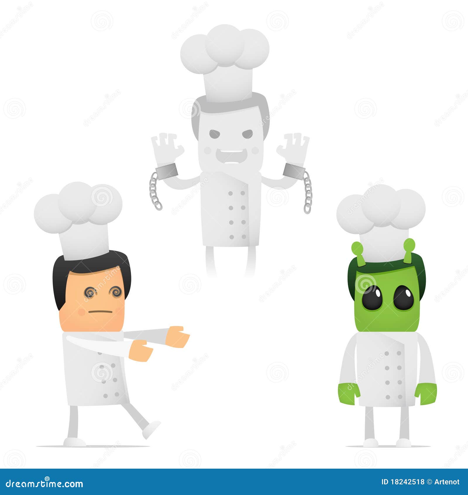 Set of funny cartoon chef stock vector. Illustration of caricature ...