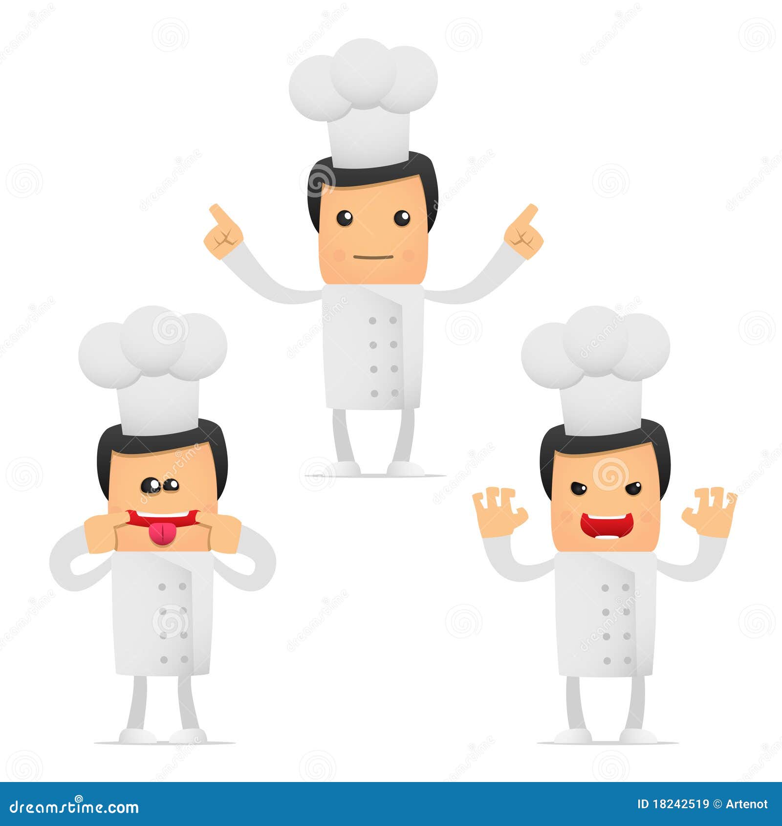 Set of funny cartoon chef stock vector. Illustration of icon - 18242519