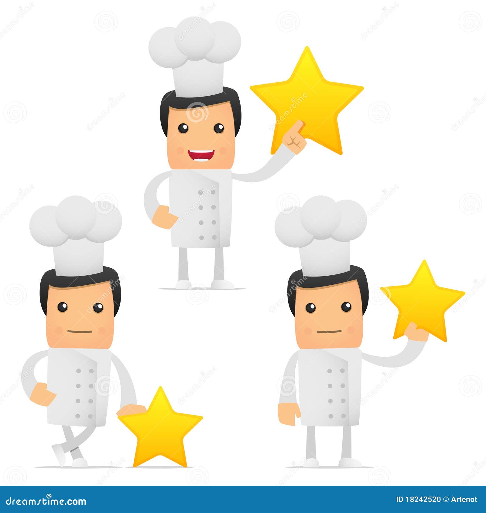 Set of funny cartoon chef stock vector. Illustration of baker - 18242520