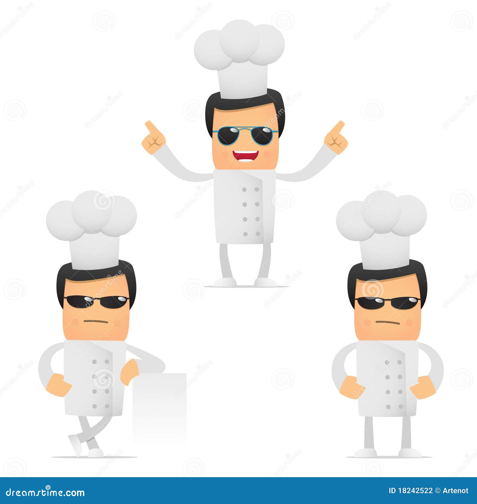 Set of funny cartoon chef stock vector. Illustration of person - 18242522
