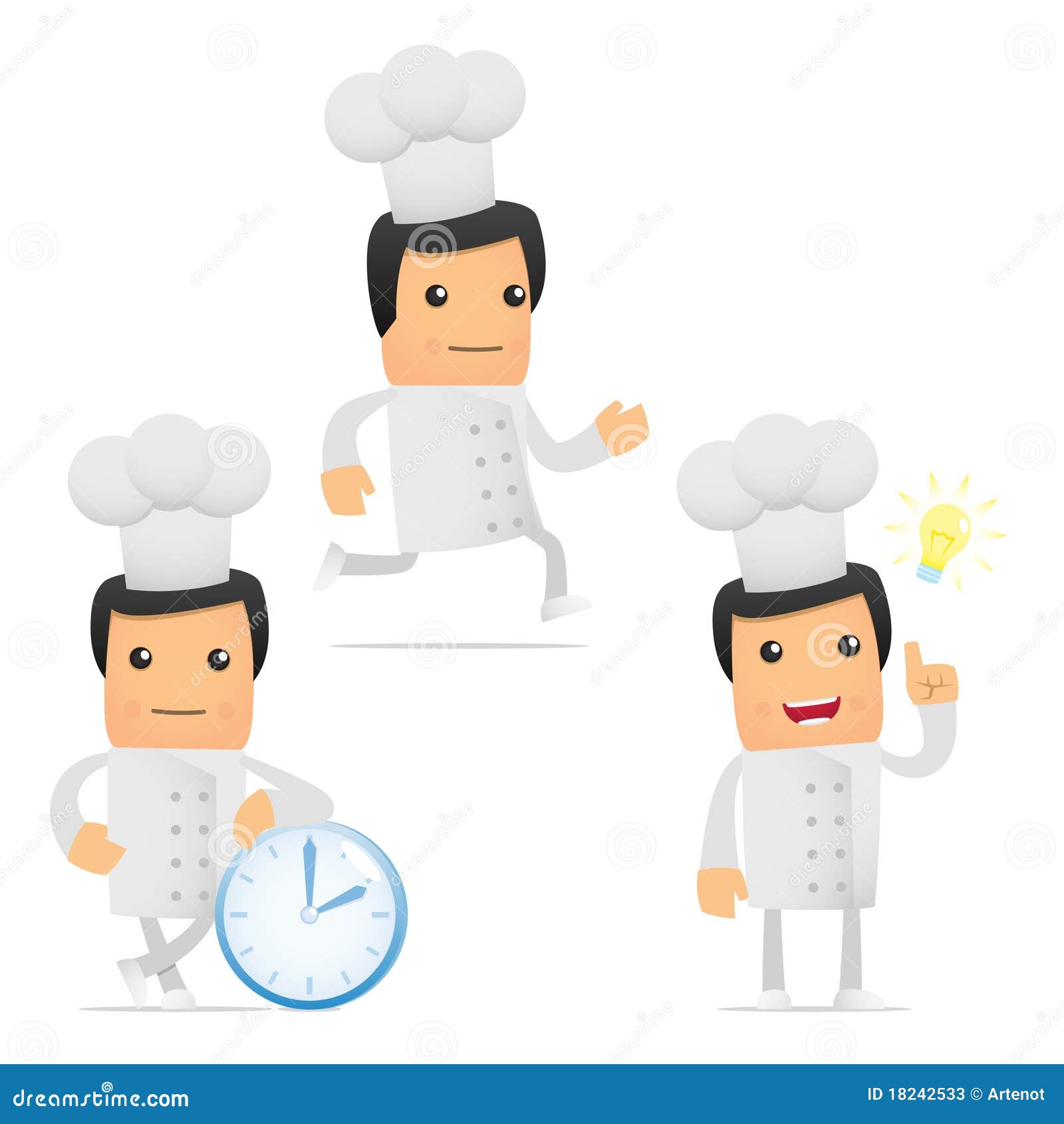 Set of funny cartoon chef stock vector. Illustration of character ...