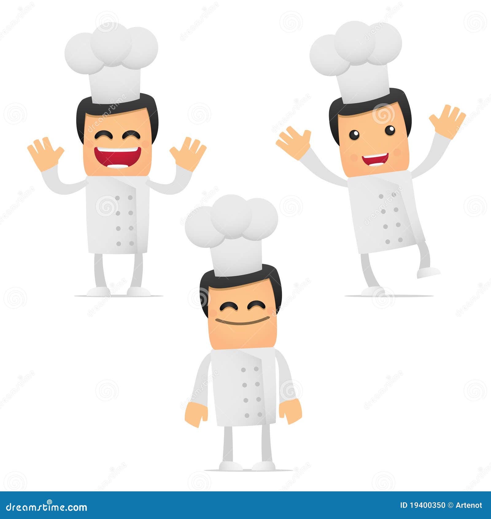Set of funny cartoon chef stock vector. Illustration of manga - 19400350