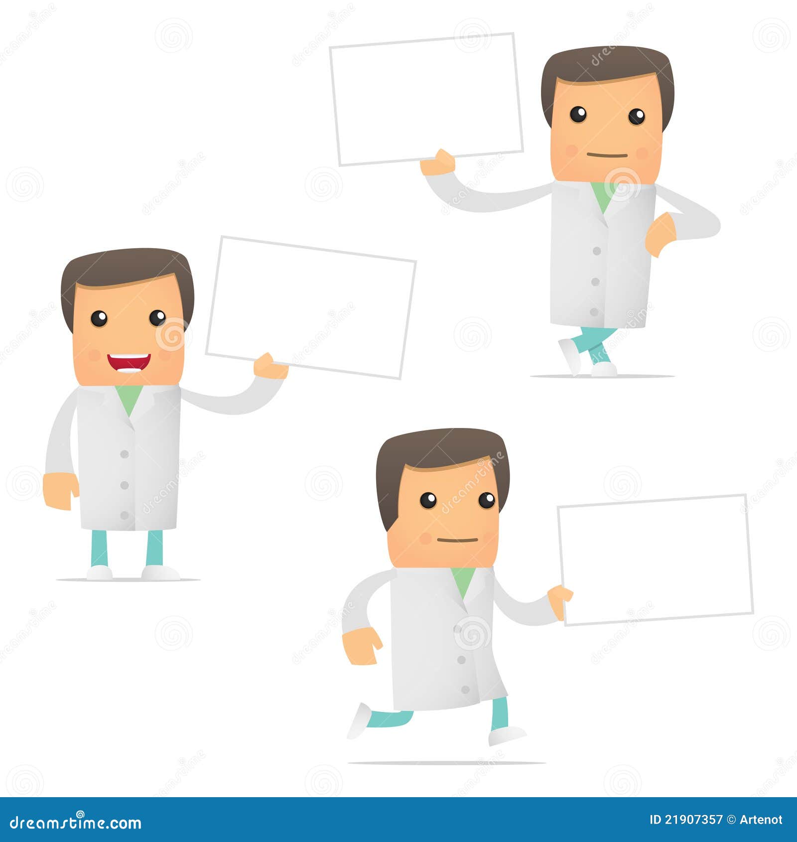 Set of Funny Cartoon Doctor Stock Vector - Illustration of healthcare ...