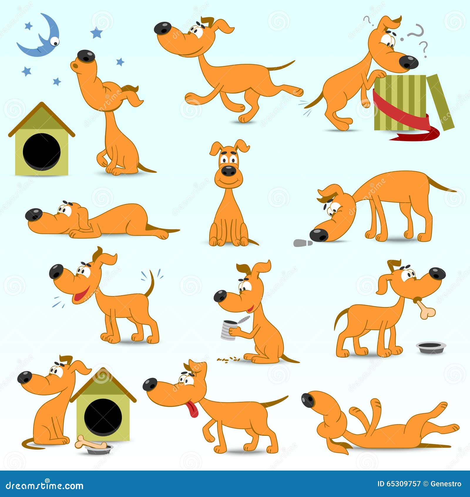 Set of Funny Cartoon Dogs stock vector. Illustration of friendship ...