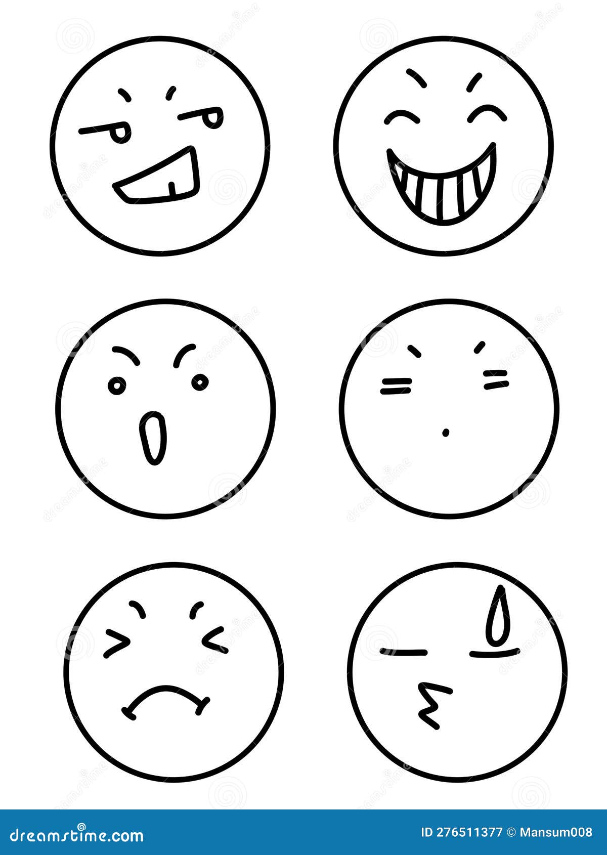 Set of Funny Cartoon Faces, Illustration Stock Illustration ...