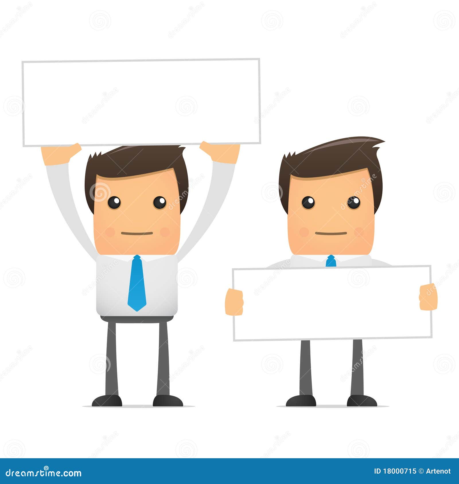 Set of Funny Cartoon Manager Stock Vector - Illustration of character ...