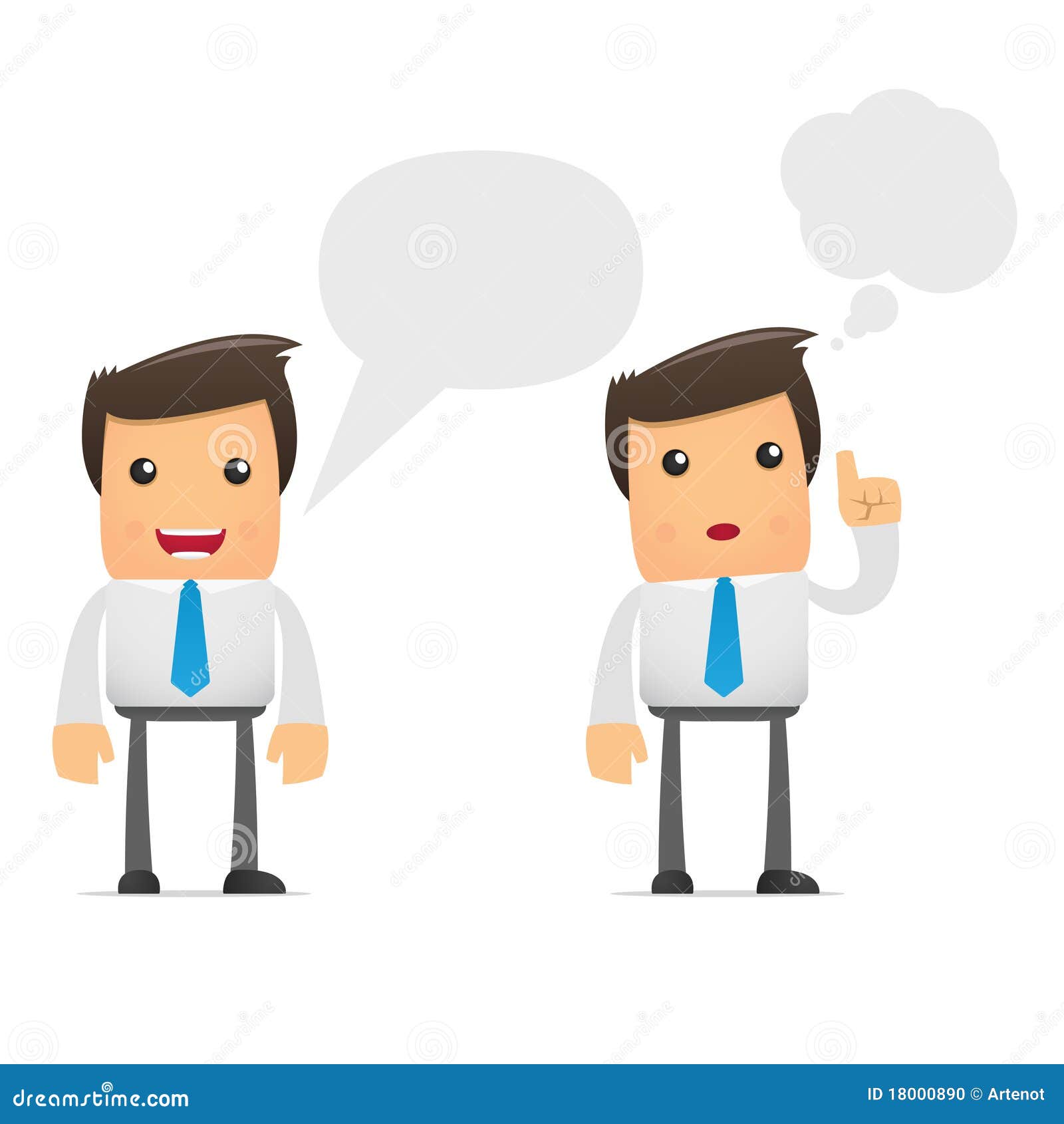 Set of Funny Cartoon Manager Stock Vector - Illustration of caucasian ...