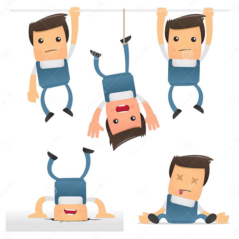 Set of Funny Cartoon Manager Stock Vector - Illustration of painting ...