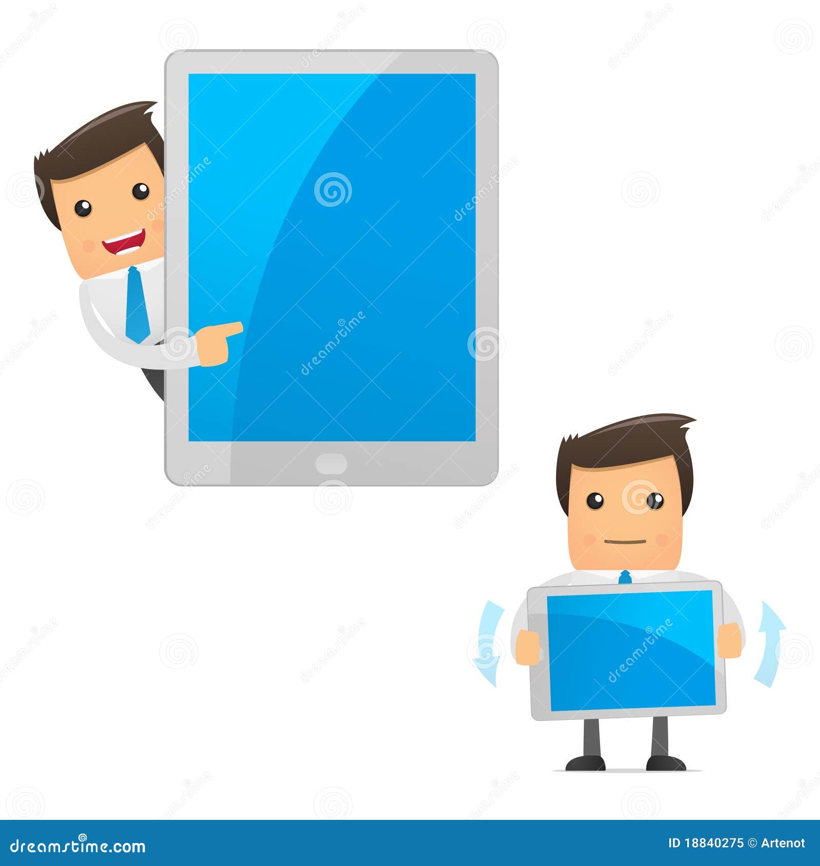 Set of Funny Cartoon Manager Stock Vector - Illustration of organizer ...