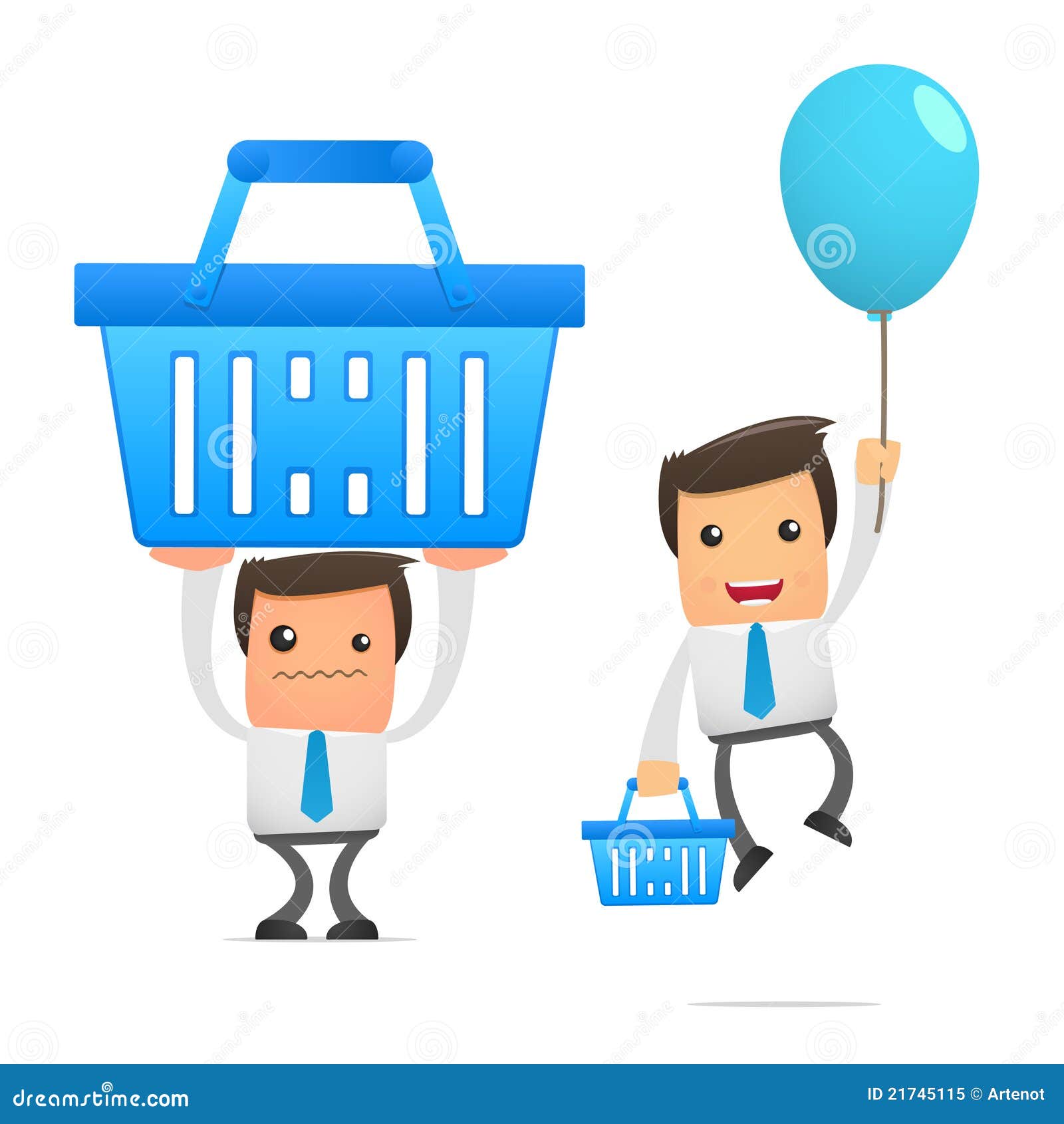 Set of Funny Cartoon Manager Stock Vector - Illustration of cute ...