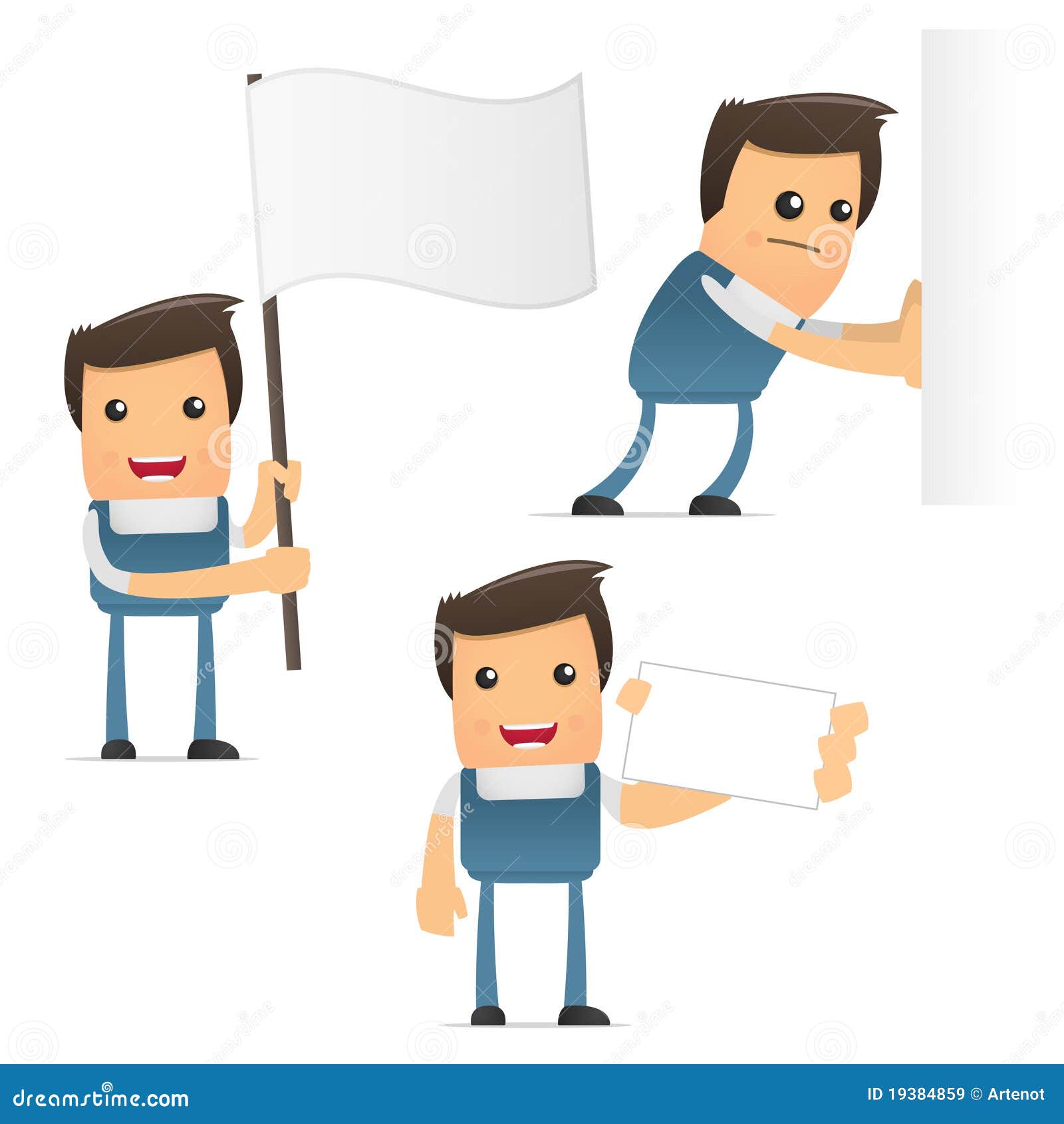 Set of Funny Cartoon Mechanic Stock Vector - Illustration of empty ...