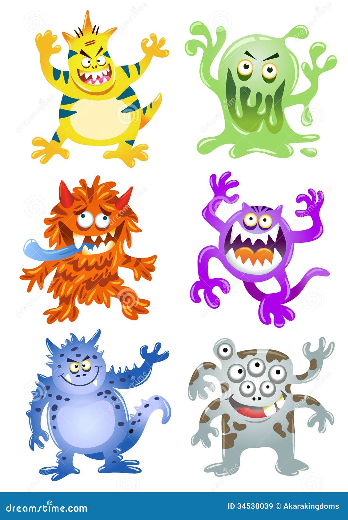Cartoon Monsters Illustration Set | CartoonDealer.com #33555431