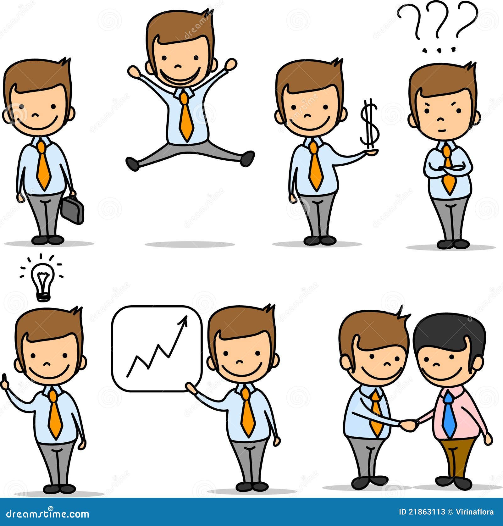 Set of Funny Cartoon Office Worker,vector Stock Vector - Illustration ...