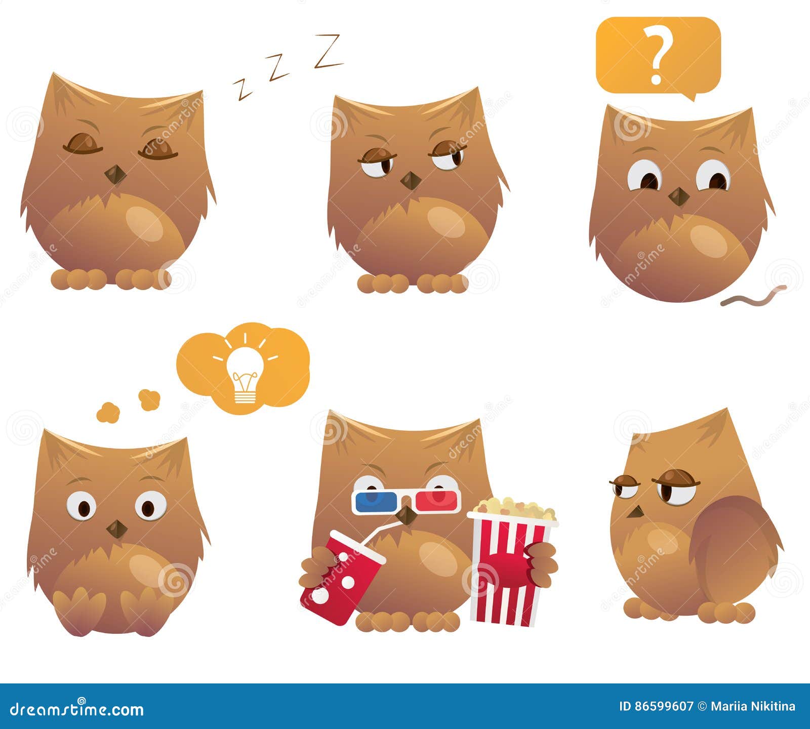 Set Of Talking Owls With Speech Bubbles Stock Image | CartoonDealer.com ...