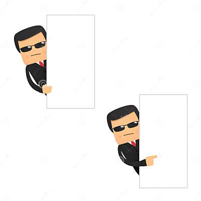 Set of Funny Cartoon Security Stock Vector - Illustration of ...