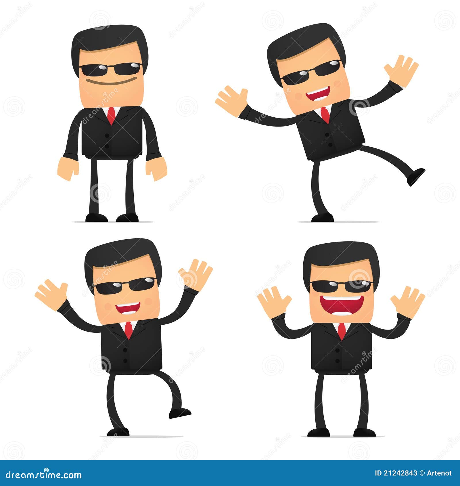Set of Funny Cartoon Security Stock Vector - Illustration of laughing ...