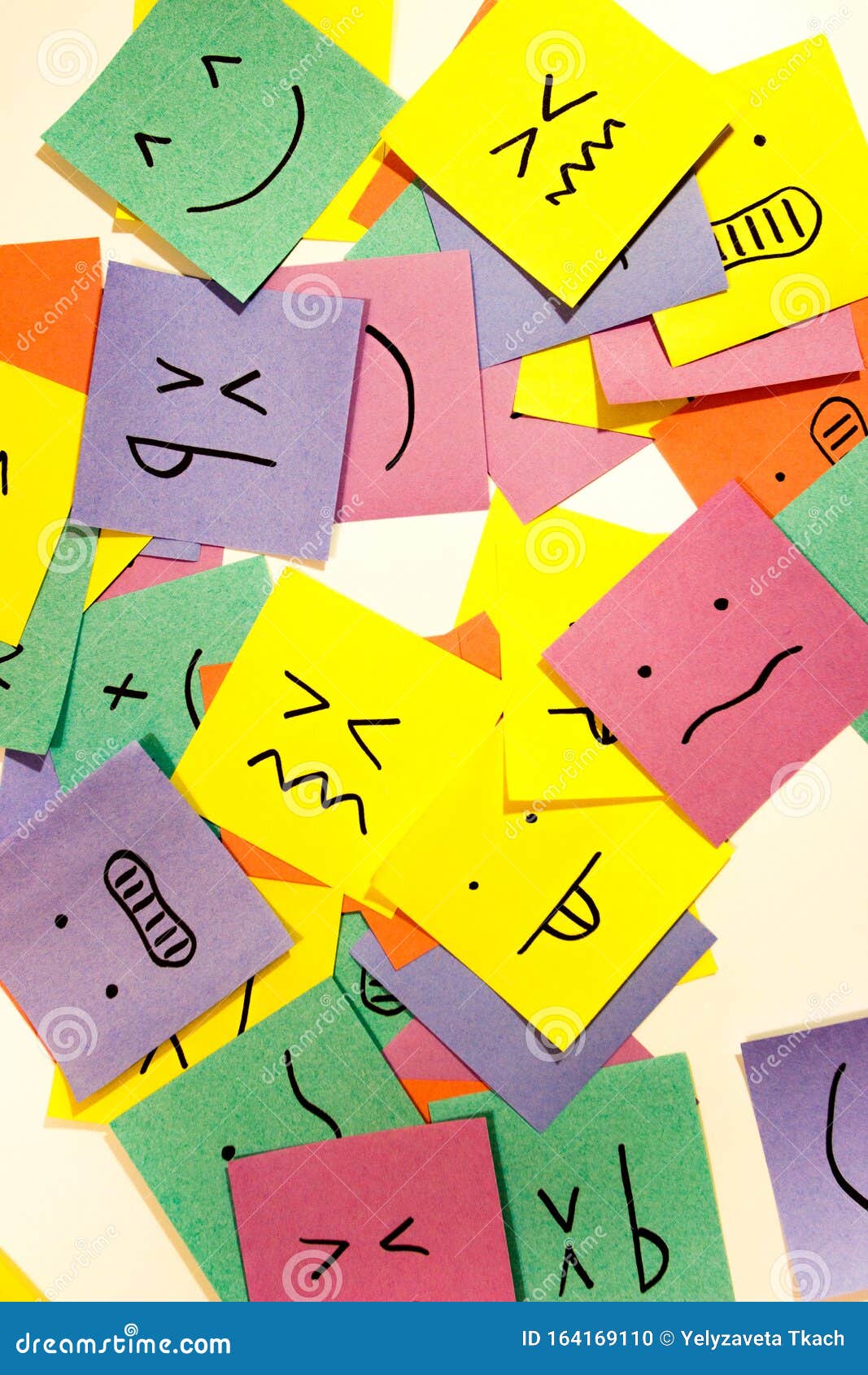 Set of Funny Colored Stickers with Different Emotions Stock Photo ...