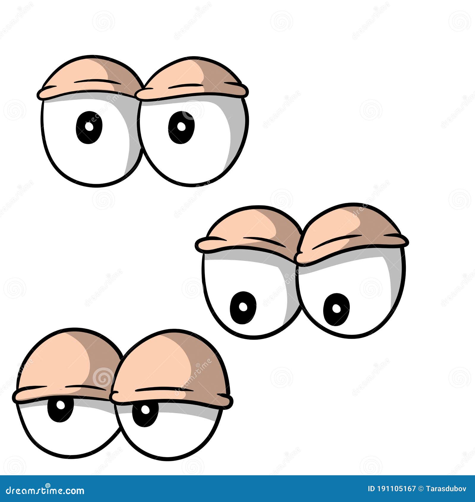 Set Funny Eye. Comic Emotions. the Element of a Person Face. Hand ...