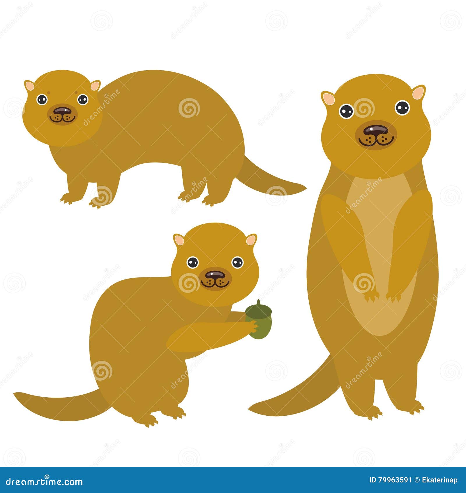 Gopher Sitting, Realistic Drawing Royalty-Free Cartoon | CartoonDealer ...