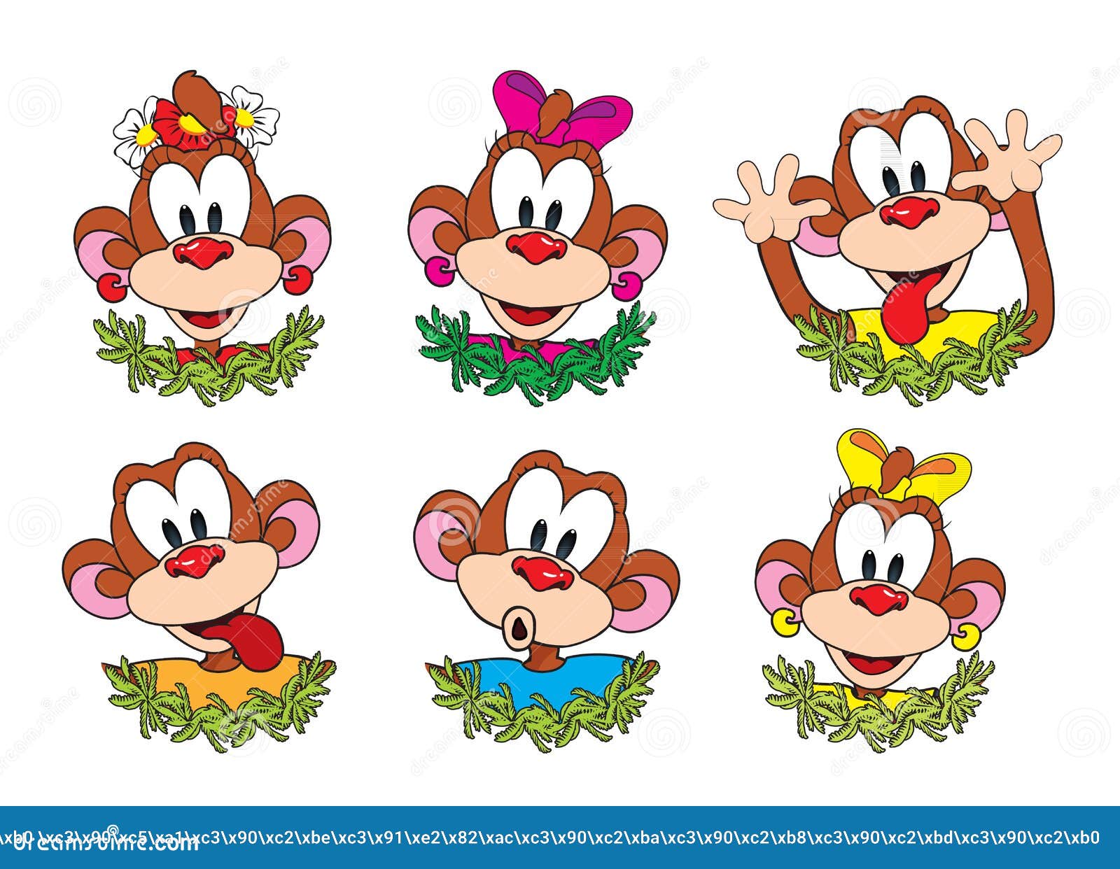 Set Funny Monkeys. Symbol of the Year 2016. Stock Vector - Illustration ...