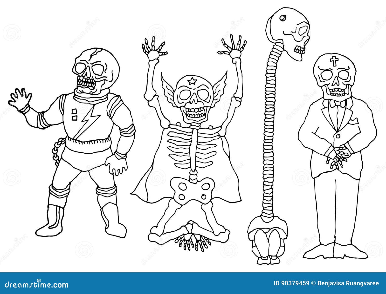 Pig Skeleton. Vector Illustration. Pig Skeleton Diagram ...