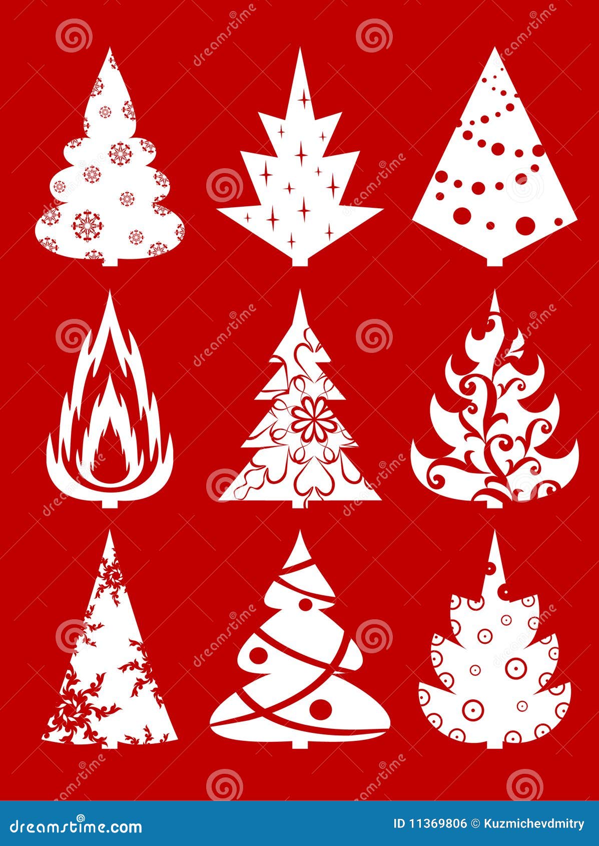 Set fur-trees stock illustration. Illustration of shape - 11369806