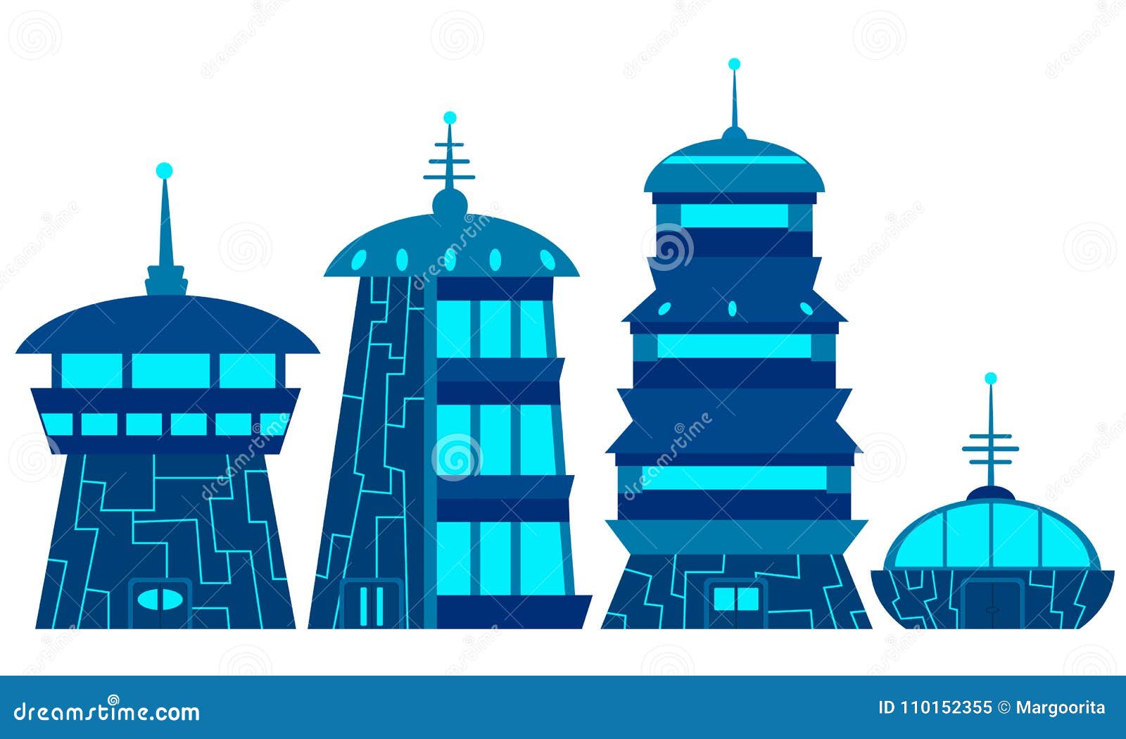 Set of the future house stock vector. Illustration of white - 110152355