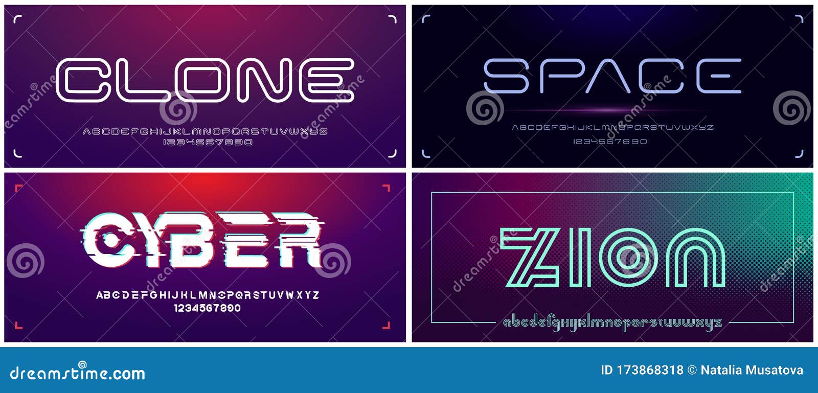 Futuristic Display Font Design, Alphabet, Character Set Cartoon Vector ...
