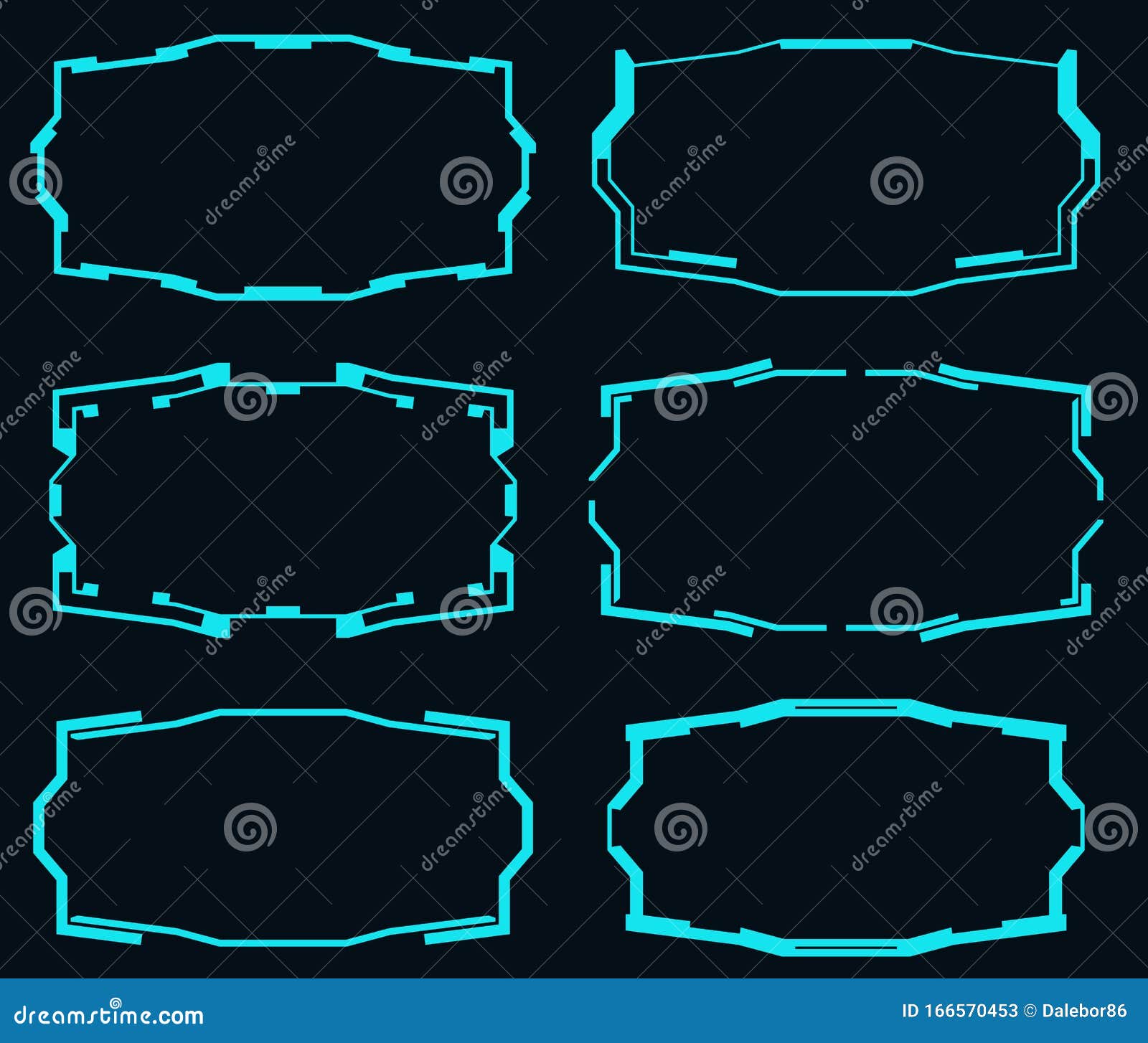 Futuristic Frames With Abstract Geometric Shapes. Modern Art Graphics ...