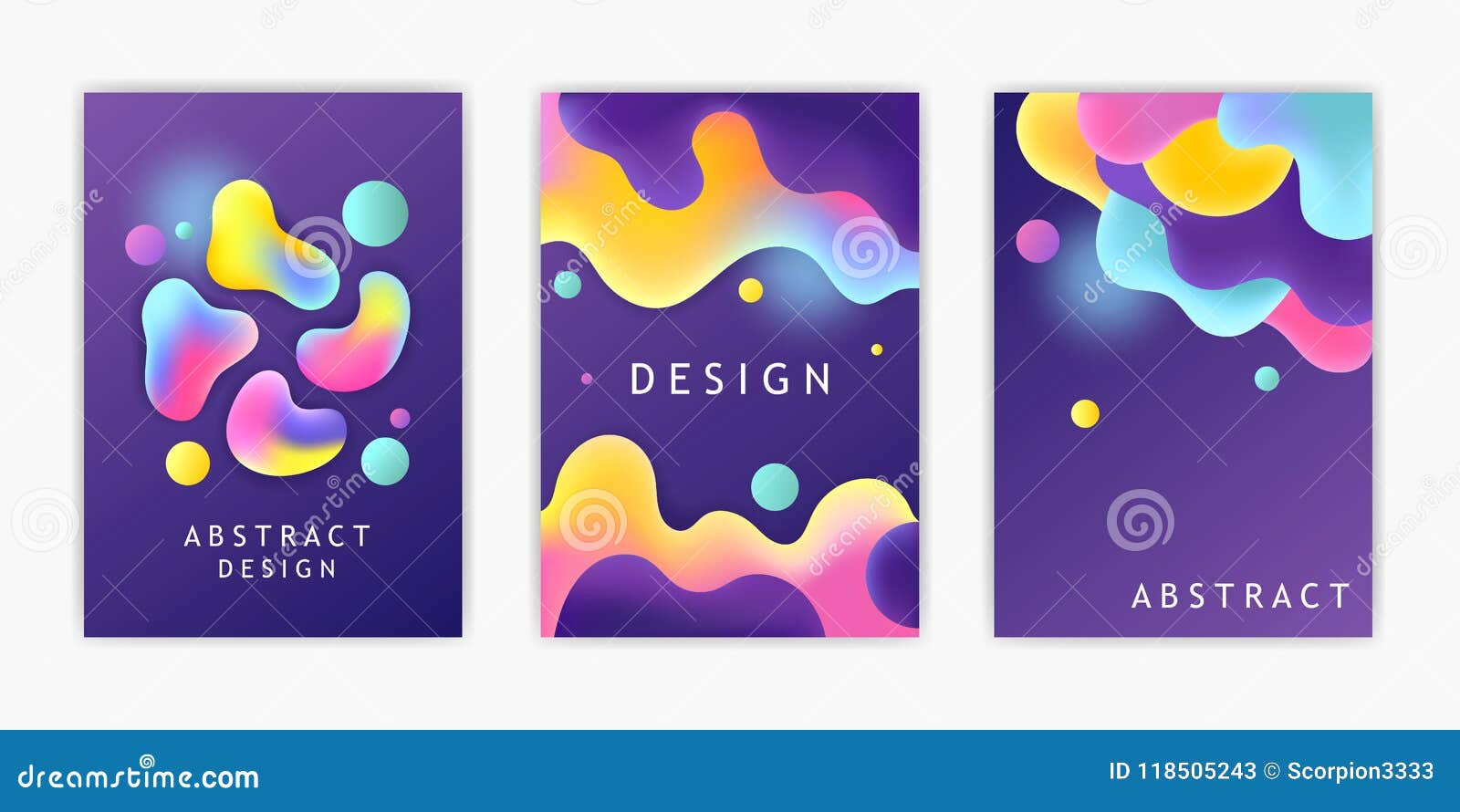 Set of Futuristic Posters. Template. Abstract Forms. Vector ...