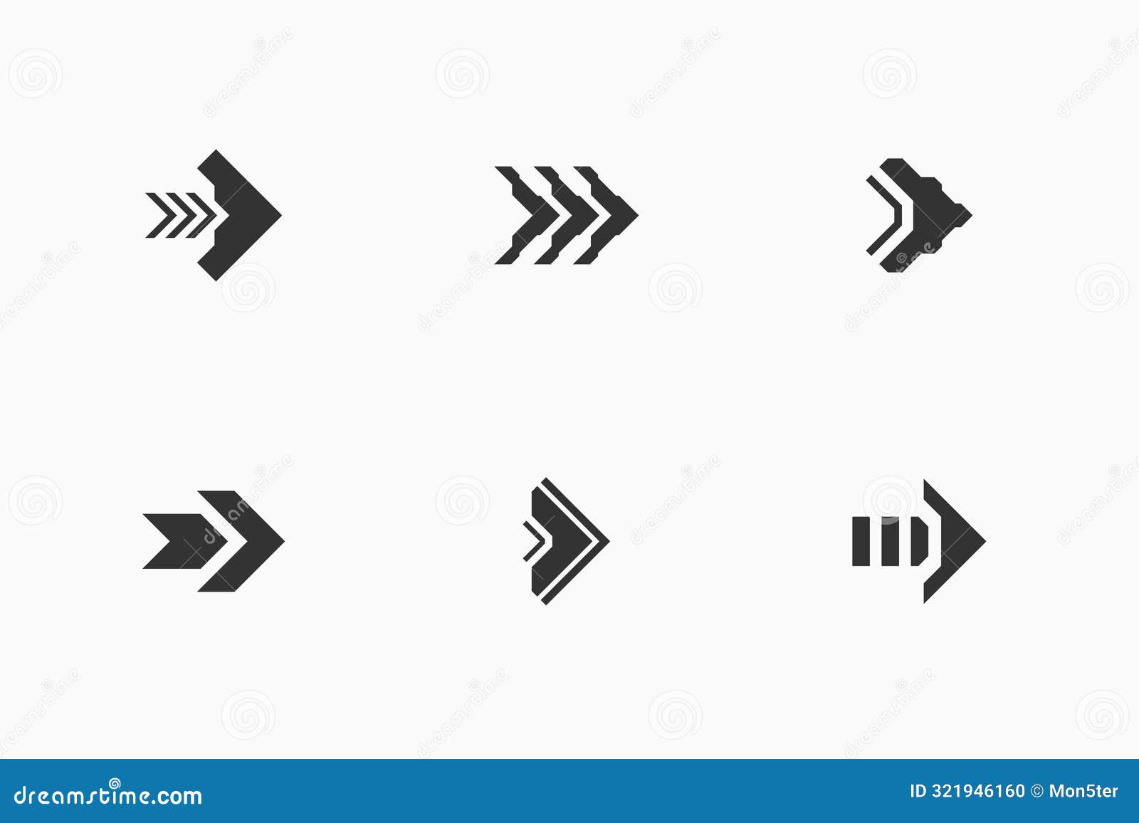 Set of Futuristic Scifi Modern Arrows. Stock Vector - Illustration of ...