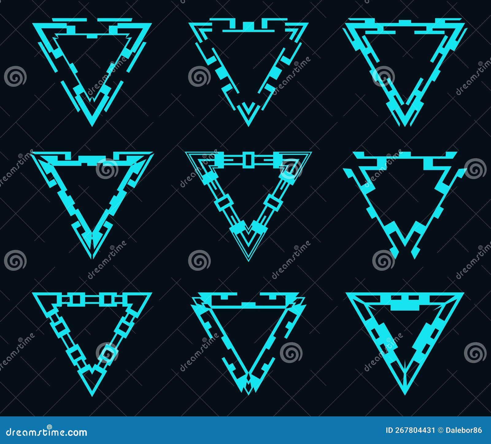 Set of Futuristic Triangles for the Hud Interface Stock Vector ...