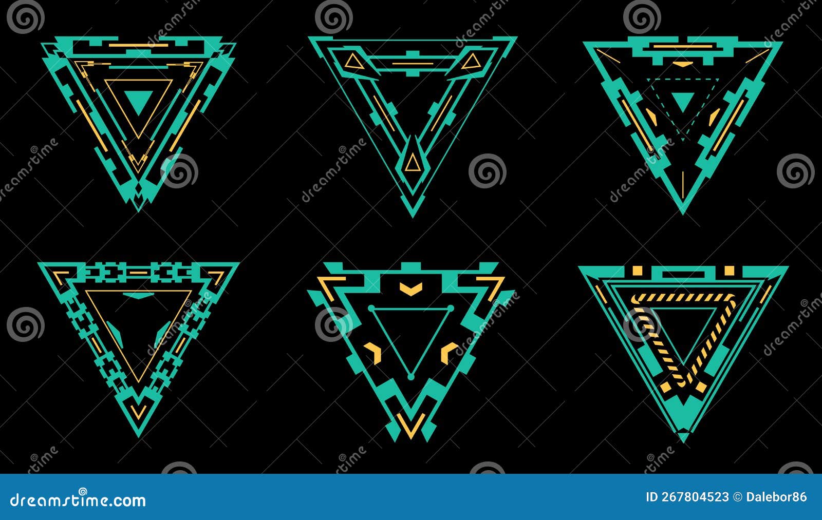 Set of Futuristic Triangles for the Hud Interface Stock Vector ...