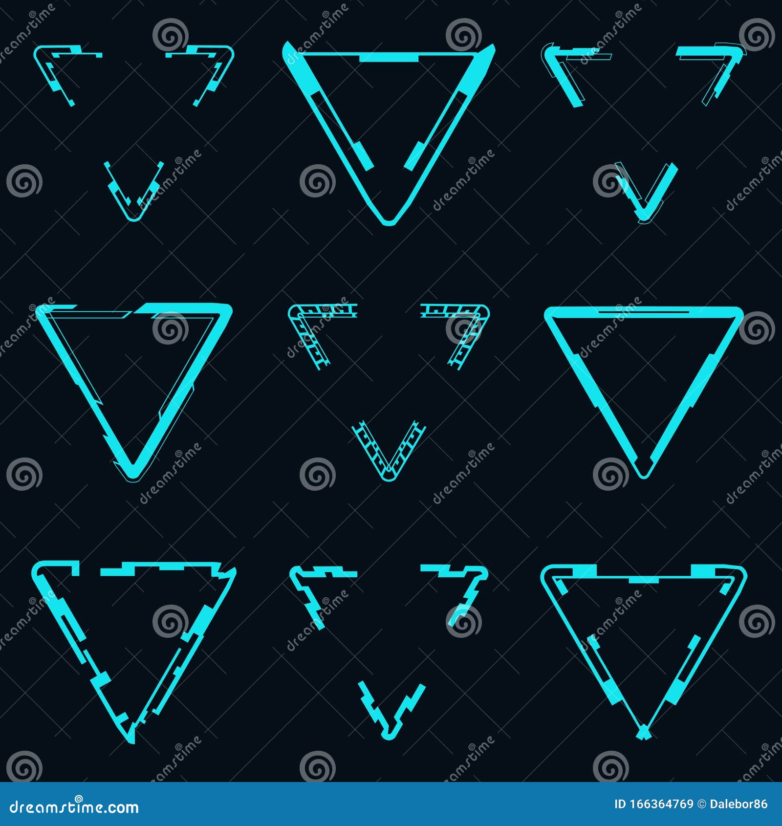 Set of Futuristic Triangles for the Hud Interface Stock Vector ...