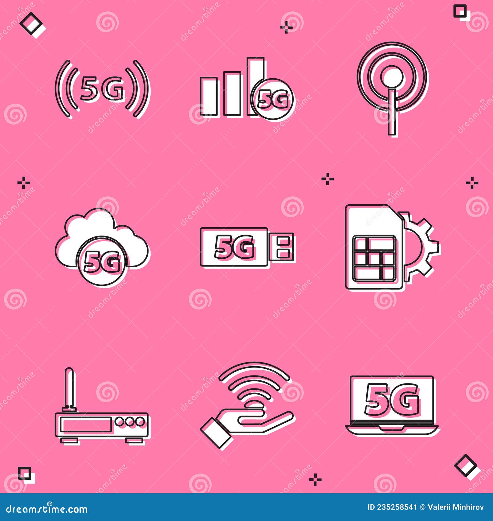 Set 5G Network, Antenna, Cloud, Modem, Sim Card Setting, Router and Wi ...